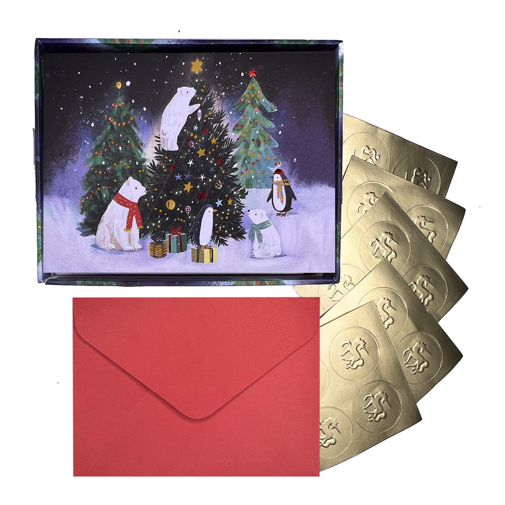 Polar Bears and Penguins 20ct Boxed Christmas Cards – NIQUEA.D Boutique
